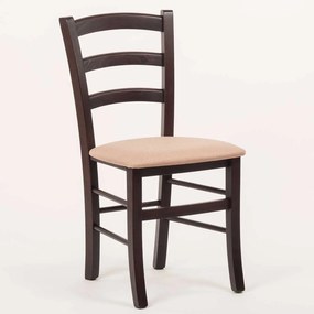 Židle VENEZIA s čalouněným sedákem wengé LUX cappuccino 24