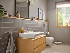 Hansgrohe Rebris E, umyvadlová baterie 110 s odtokovou soupravou s táhlem, CoolStart, EcoSmart, chromová, 72589000