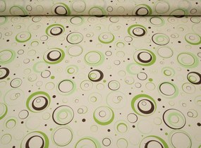 Ubrus teflonový zelené kruhy Rozměry: průměr 120, Tvar: Kulatý
