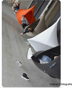 Závěsné houpací křeslo, světle šedá, KLORIN NEW KLASIK CACOON HAMMOCK