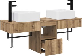 Sada koupelnového nábytku 3 ks Dub artisan Kompozitní dřevo 3405606