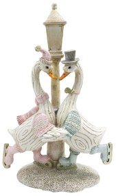 Dekorativní soška kachny a kačera u lampy - 14*8*21 cm