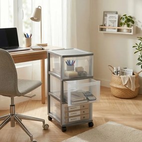 SUNDIS Úložný box se 3 zásuvkami, antracit, OFFICEMIX - MAXI