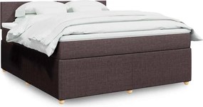 Box spring postel s matrací tmavě hnědá 180x200 cm textil 3287531