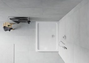 Mexen Flat obdélníková vanička slim 100 x 70 cm, bílá, sifon chrom - 40107010