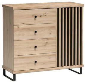 Casarredo - Komfort nábytek Komoda BARBUS 1D4S na nohách, dub artisan/černá