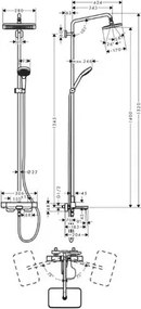 Hansgrohe Croma - Sprchový set s vanovým termostatem | 28x17 cm | 3 pr