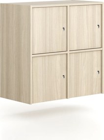 Nástavba pro skříně FRAME, 4x dveře, 872 x 450 x 854 mm, cylindrický zámek, dub přírodní