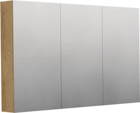 INTEDOOR Zrcadlová skříň BEE, 3 dveře, el. zásuvka, IP44, š. 120cm, dub Hickory
