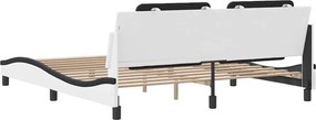 Rám postele bez matrace Zadar bílý a černý 180 x 200 cm umělá kůže 3208204