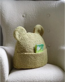 Zelený dětský pohovkový polštář z textilie bouclé Teddy Pouch – Wigiwama