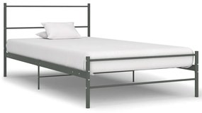 286493 vidaXL Rám postele šedý kovový 90 x 200 cm