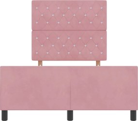 Postel s boxspringem s čelo Růžová 120 x 200 cm samet 3344872