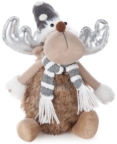 VÁNOČNÍ DEKORAČNÍ FIGURKA REINDEER 35 CM VÍCEBAREVNÁ