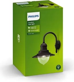 Philips Raindrop černá / Venkovní nástěnné svítidlo / bez zdroje / E27