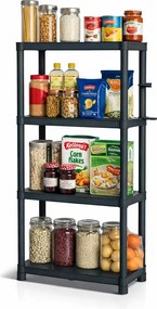 Prosperplast Regál plastový 4 police STACKARO SMALL 58 x 28 x 131,5 cm - černý