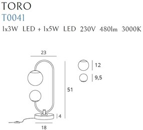 Maxlight Stolní lampa Maxlight T0041 TORO