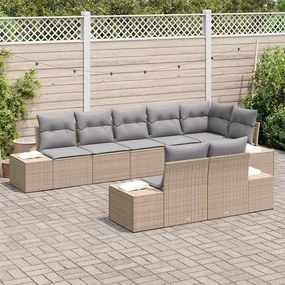 Sada zahradních pohovek 8 ks Beige a šedá polyratan 3347110