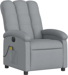 Elektrické masážní polohovací křeslo světle šedé textil 3204080