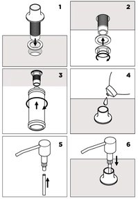 Dávkovač na mycí prostředky QUADRON KEIRA 320ml v provedení broušená ocel