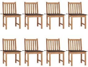 Zahradní židle s poduškami 8 ks masivní teak 3073150
