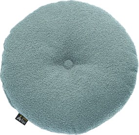 Sametový polštář s knoflíkem barva modrá látka pletený vzor
