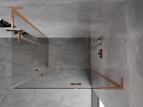 Mexen Mist-H L Duo, 2-křídlý ​​sprchový kout 80 x 100 cm, čiré sklo, měděný matný profil, 8A5L-080L-100P-65-00