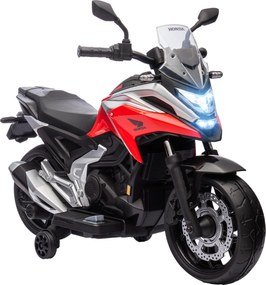 AIYAPLAY 12V dětská motorka s MP3, USB, LED světlometem červená