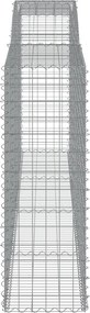 Klenutý gabionový koš 400 x 50 x 140/160 cm pozinkované železo 153537