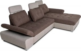 Moderní rohová sedací souprava DIOR s rozkladem, hnědá (orion 3040 06/02), levá