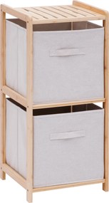 Bambusový regál TIDY se dvěma látkovými boxy, 34,7 x 33 x 77,5 cm