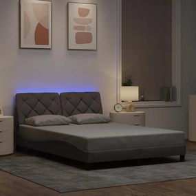 Rám postele s LED bez matrace Taupe 140x200 cm Látka