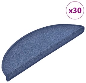 Schodové rohože 30 ks 56 x 17 x 3 cm modré, půlkulaté 3365740