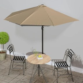 vidaXL Marketos Slunečník na balkon hliníková tyč taupe 300 x 155 cm půlkruh