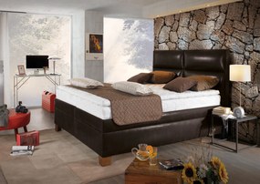 ND Luigi Boxspring 160x200cm tmavěhnědá ekokůže