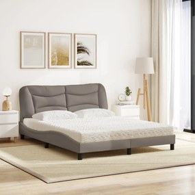 Postel s matrací Hvar taupe 160 x 200 cm textil 3208545