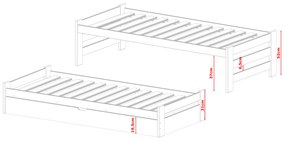 Dětská postel 90 cm ANISSA (s roštem a úl. prostorem) (borovice). 1013116