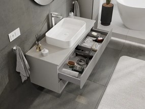 Mexen Rivel, koupelnová skříňka pod umyvadlo 120 cm, 2 zásuvky, drážkovaná, matná šedá, 91A20-12047-2-BFF62