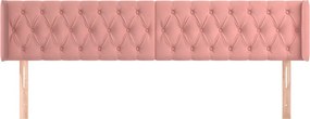 Čelo postele typu ušák růžová 203x16x78/88 cm samet 3119175