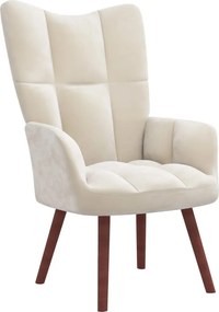 vidaXL Relaxační židle krémově samet [328061] Barva: Bílá