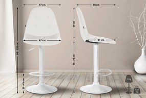 Barová židle Elmore umělá kůže W – bílá