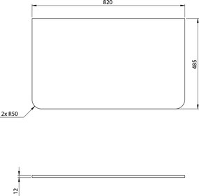 Sapho Premio deska 82 x 1,2 x 48,5 cm umělý kámen černá mat PRE080-3535