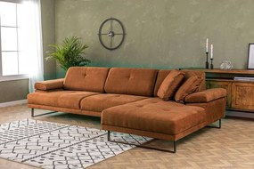 Designová rohová sedačka Vatusia 274 cm oranžová - pravá
