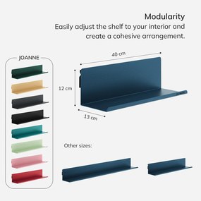 Polička na zeď JOANNE 400 mm, Modern: tmavě modrá