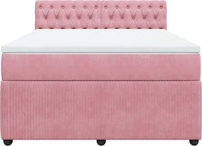 Box spring postel s matrací růžová 140x200 cm samet 3287769