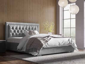 Eka Čalouněná postel Mona 140x200 cm Barva látky Trinity: Tmavě růžová (Trinity 2323), Úložný prostor: S dřevěným rámem úložného prostoru