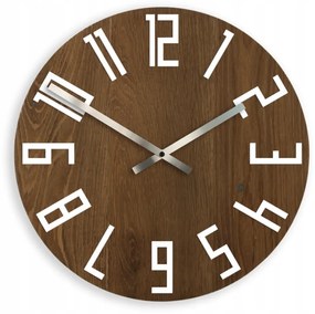 M.Clock Luxusní nástěnné dřevěné hodiny čokoláda 49cm