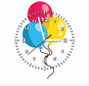 Gario Obraz s hodinami Barevné balónky Rozměry: 30 x 30 cm