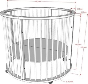 Hnědá dětská ohrádka z bukového dřeva 90x90 cm Dino – Vipack