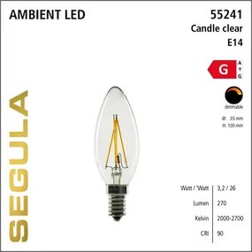 SEGULA LED svíčka čirá Ambient / Žárovka / E14 / 3,2 W (26 W) / 270 lm
